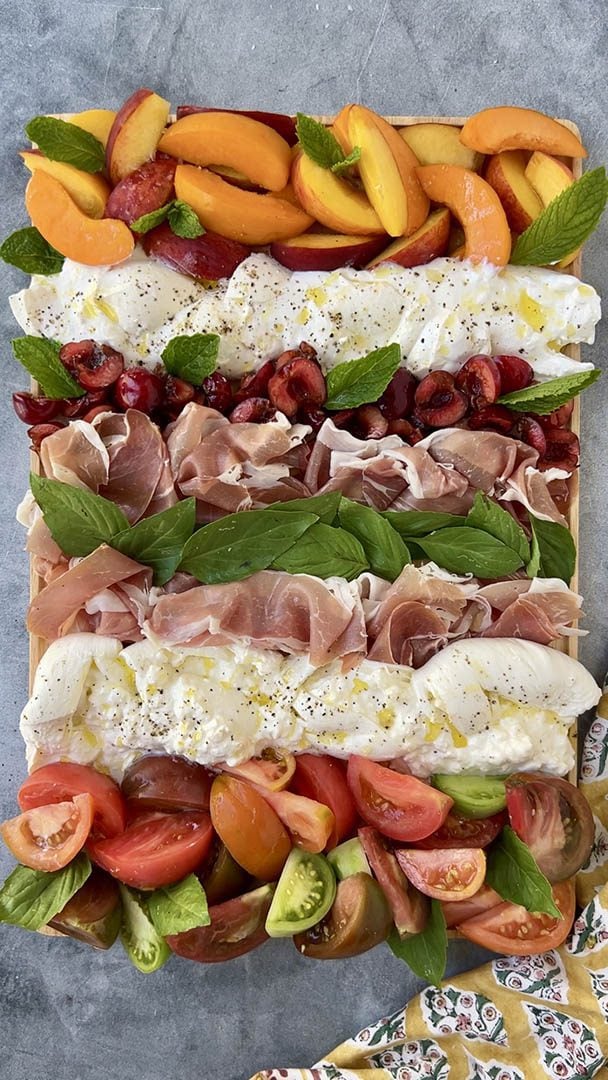 Burrata, Peach & Cheese Appetizer | Ain’t Too Proud to Meg